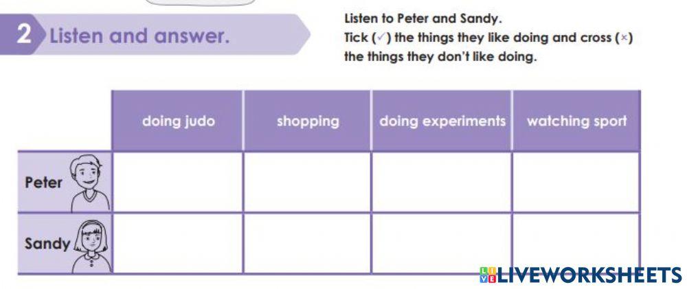 Listen and answer online exercise | Live Worksheets