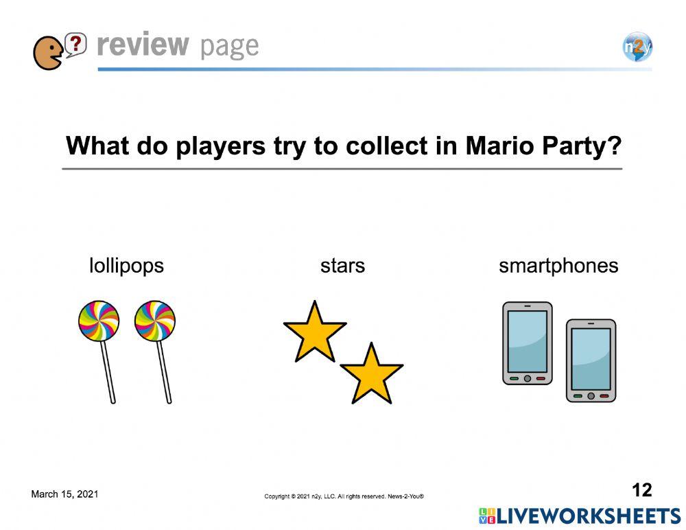 N2Y: Mario Brot… | Free Interactive Worksheets | 6477258