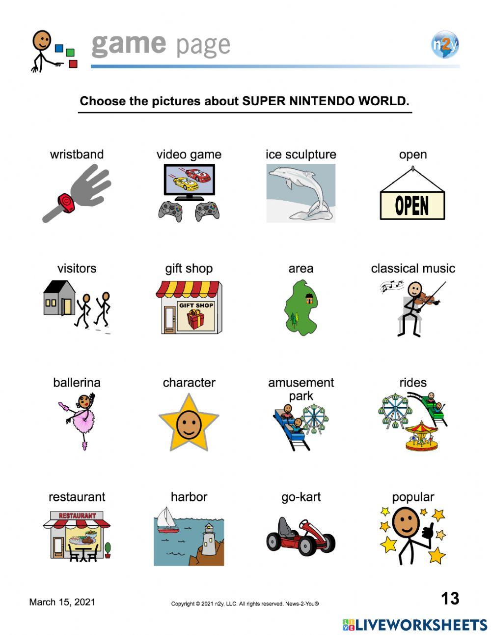 N2Y: Mario Brot… | Free Interactive Worksheets | 6477269