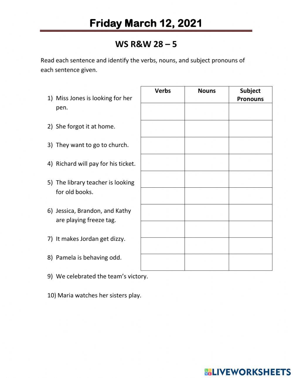 Worksheet online exercise for 3rd | Live Worksheets
