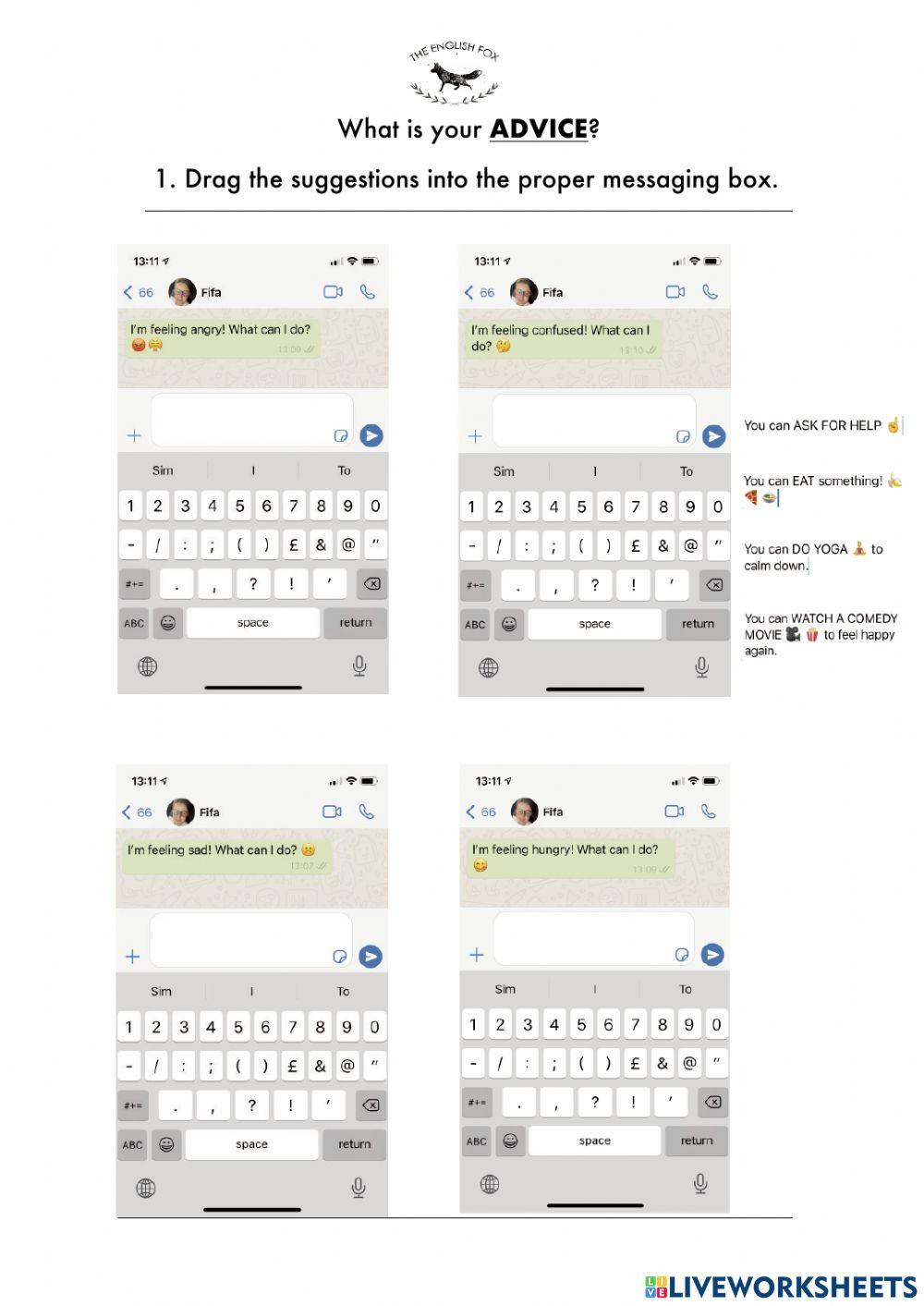 Advices interactive worksheet | Live Worksheets