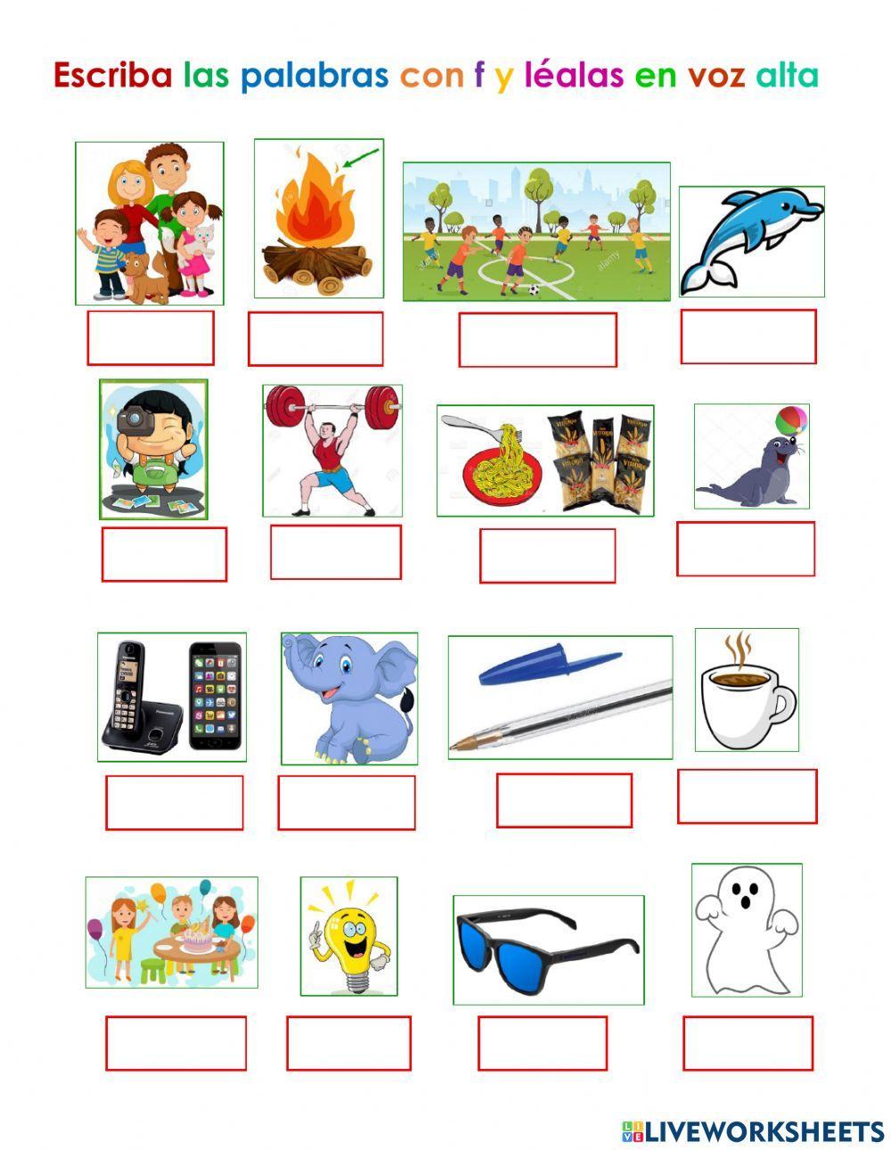 Palabras con fa… | Free Interactive Worksheets | 809244