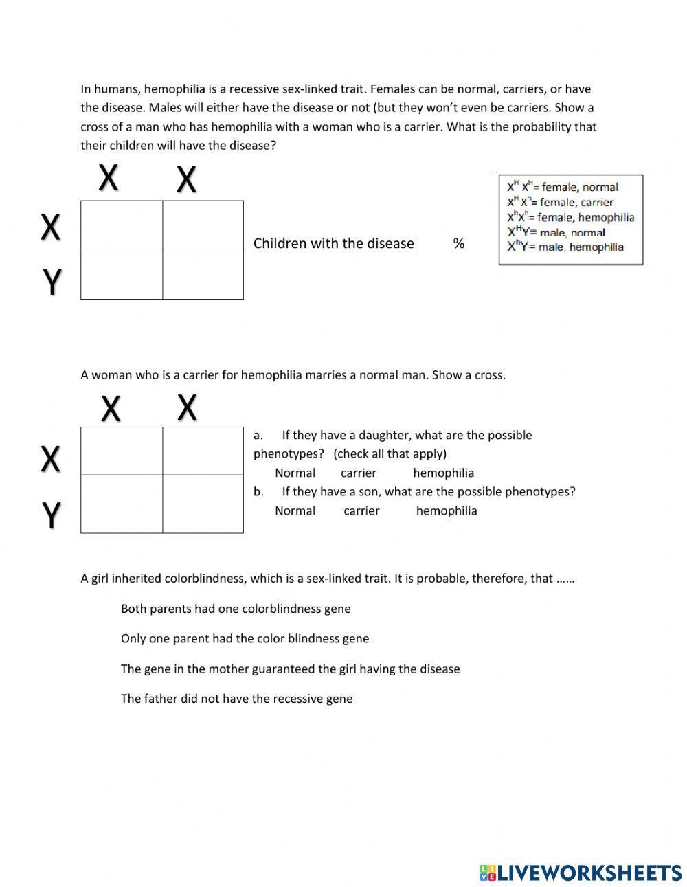 Sex Linked Traits 1 809356 Ktallmad Liveworksheets