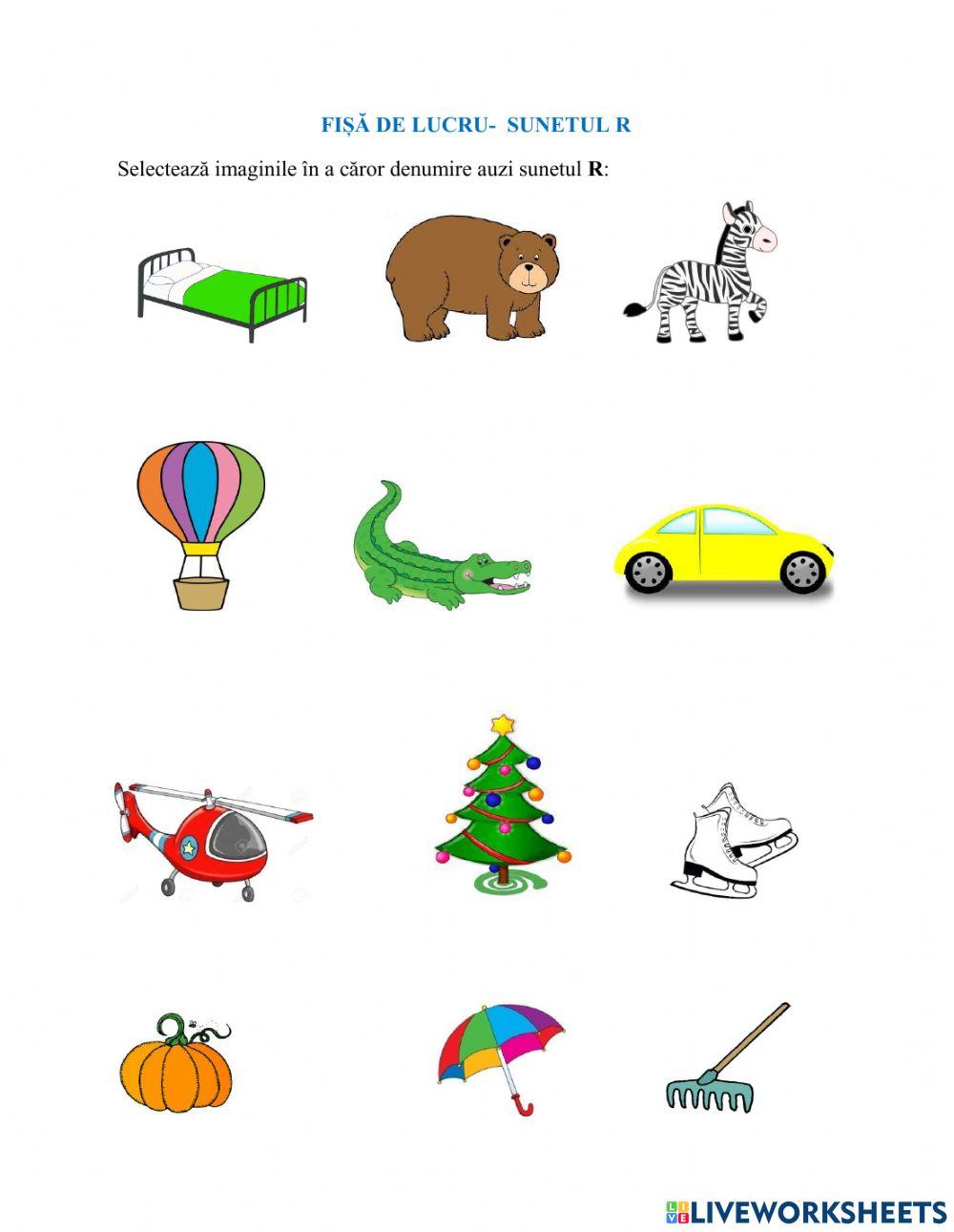 Sunetul R | LiveWorksheets | 809410