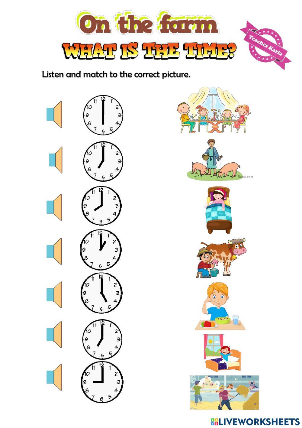What's the time? online activity for Level 1 | Live Worksheets