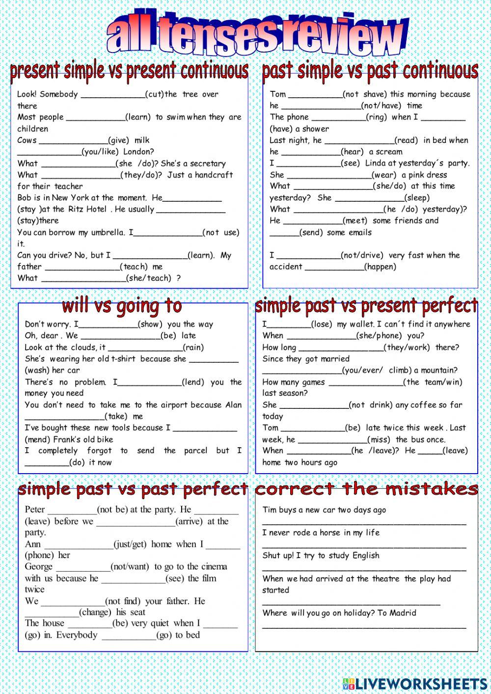 Advanced Tenses online exercise for | Live Worksheets