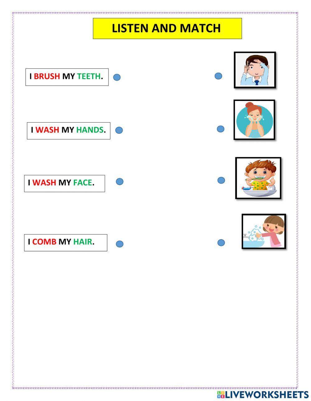 Listen and match online pdf worksheet | Live Worksheets