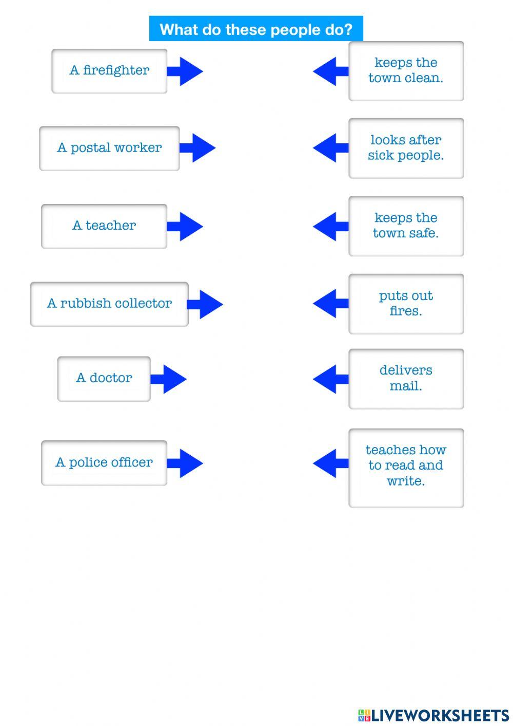 Jobs online exercise for Grade 2 | Live Worksheets