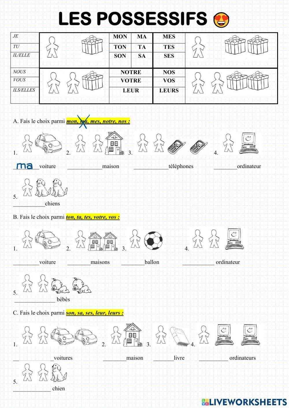 810519 | Possessifs | ANGELINE | LiveWorksheets