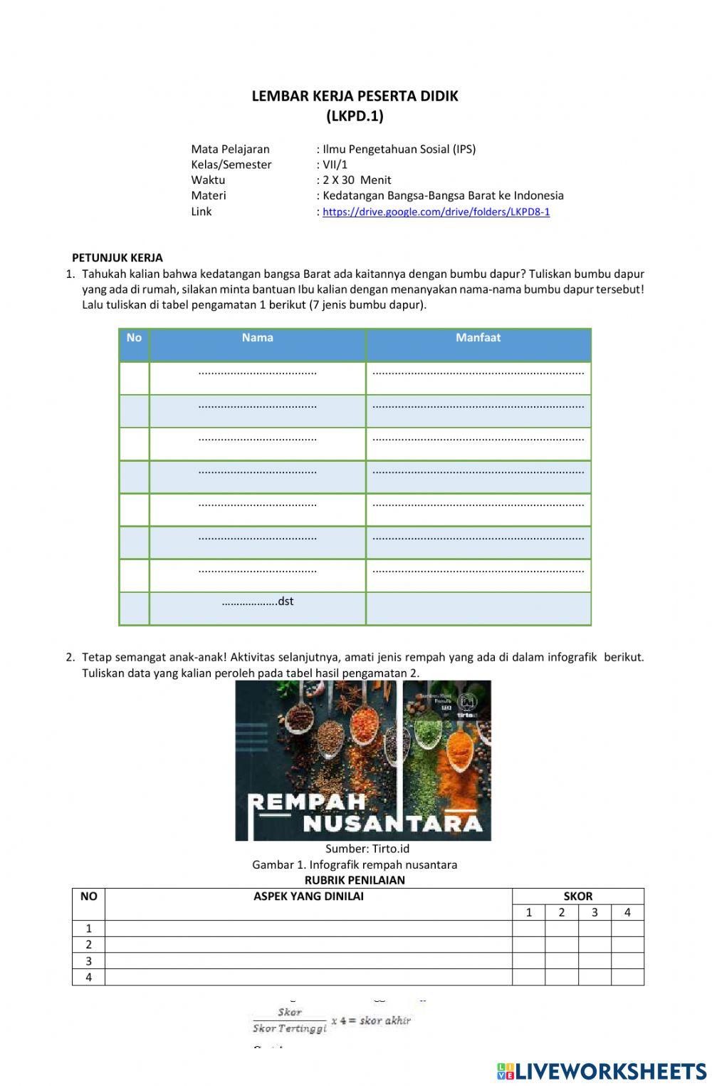 Kelas ips worksheet | Live Worksheets