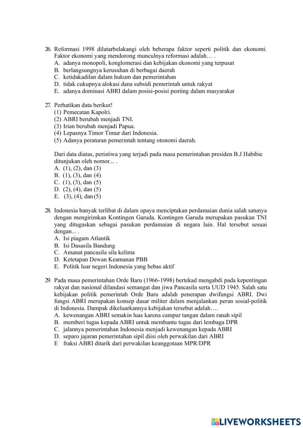 Uas 2021 ipa-ips worksheet | Live Worksheets