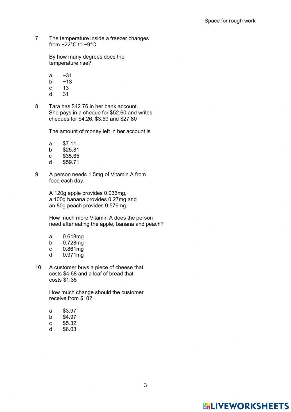 Stage 3 worksheet | Live Worksheets