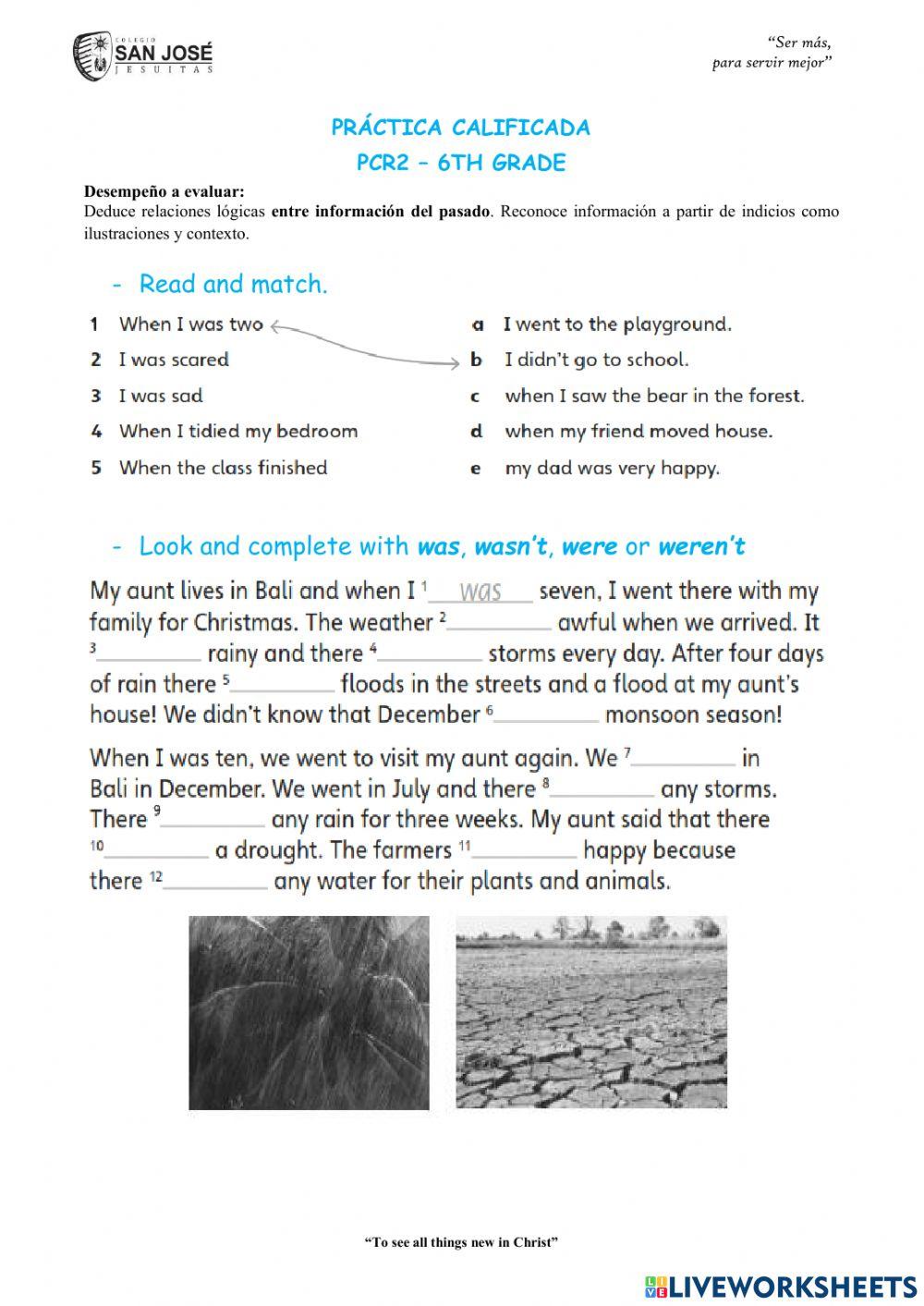 Reading past te… | Free Interactive Worksheets | 812023