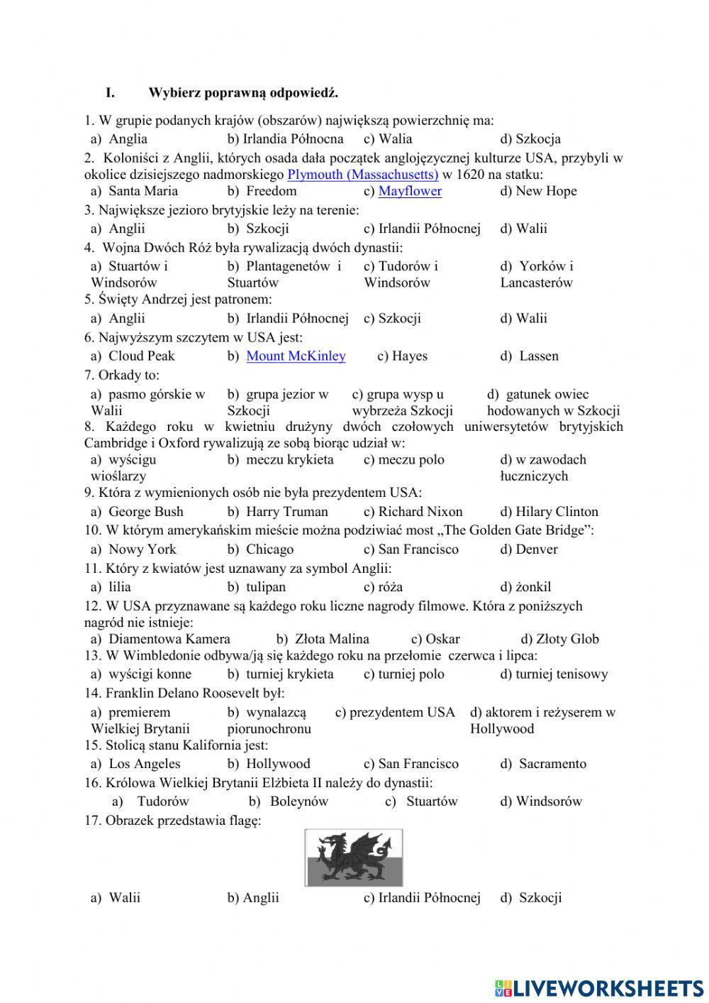 4872920 | Konkurs Wiedzy o Krajach Anglojęzycznych