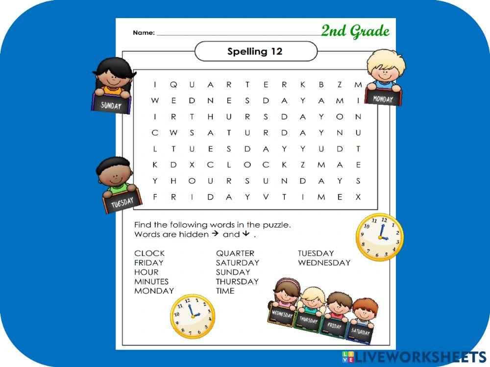 Time online exercise for 2nd grade | Live Worksheets