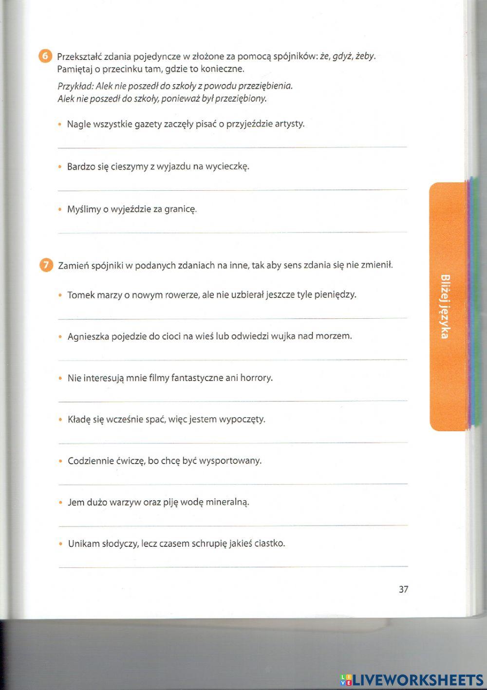 Przyimki i spójniki- ćwiczenia 6480266