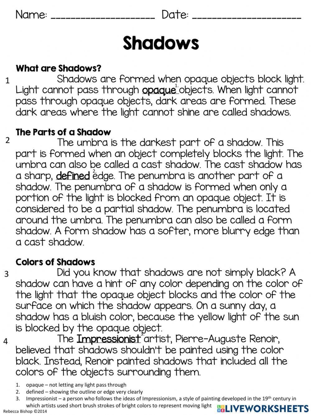 6480316 | Shadows | mrscalhoun4 | LiveWorksheets