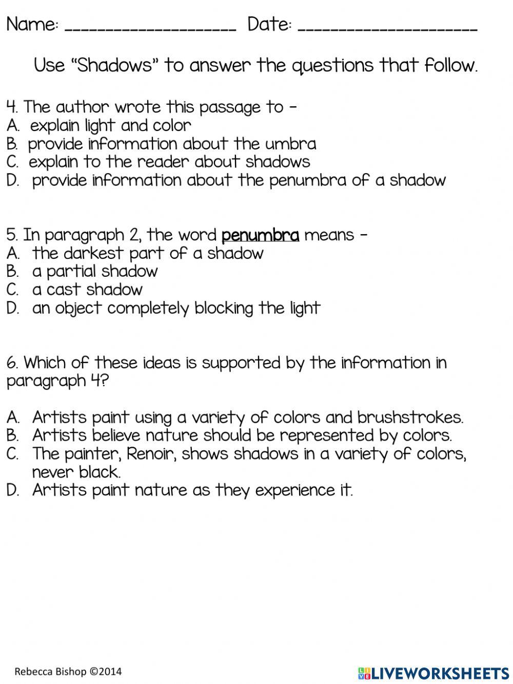 6480316 | Shadows | mrscalhoun4 | LiveWorksheets