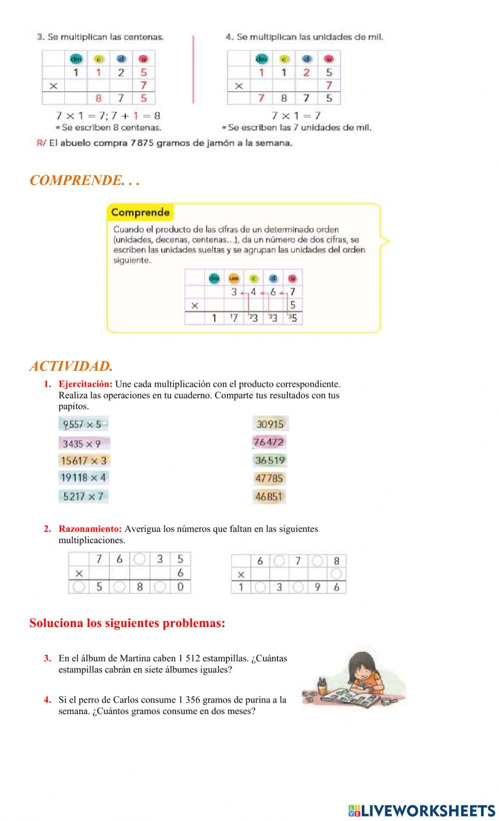 Multiplicación … | Free Interactive Worksheets | 2903193