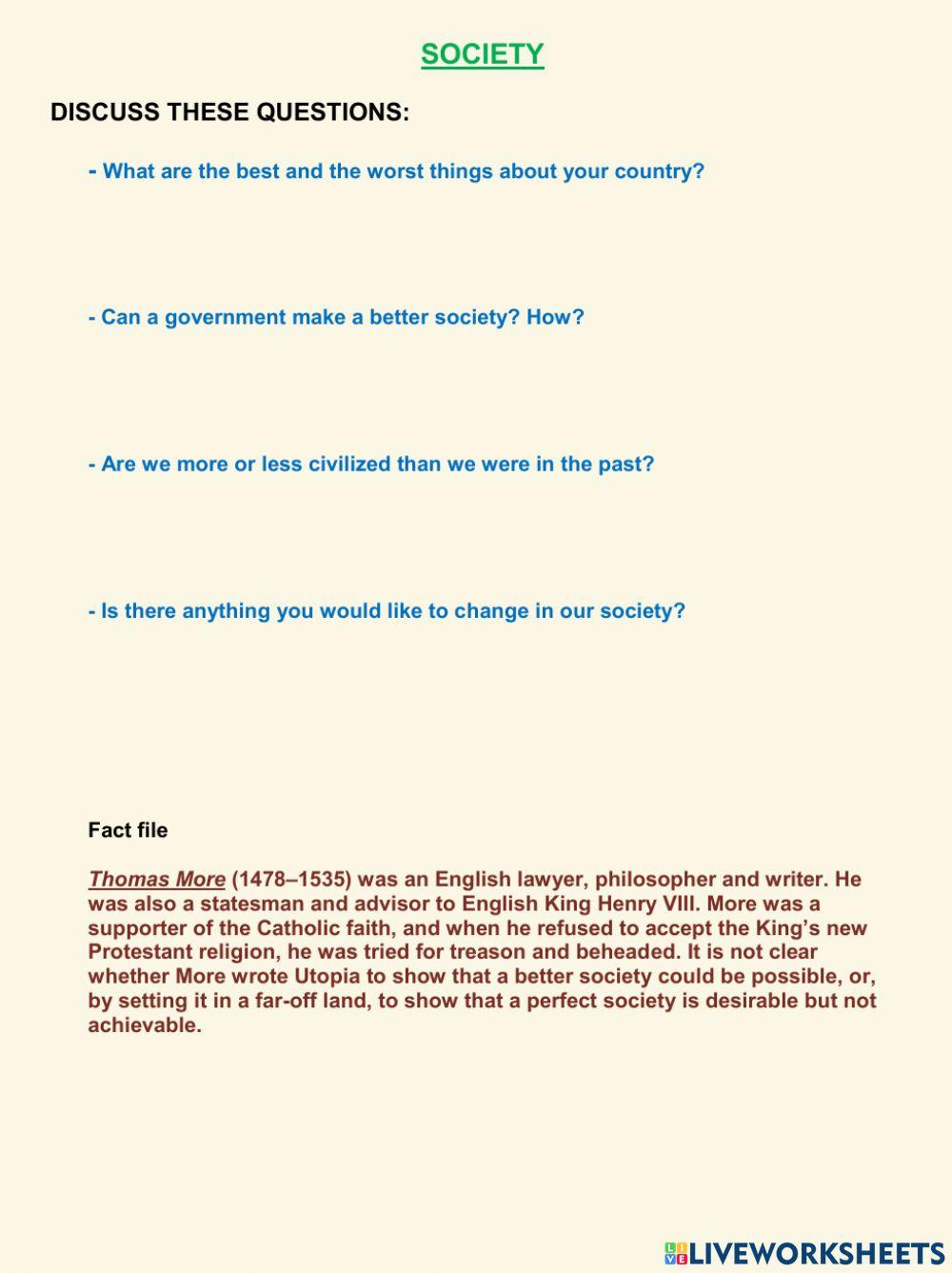 814266 | Society | Isabel Vílchez Ocaña | LiveWorksheets