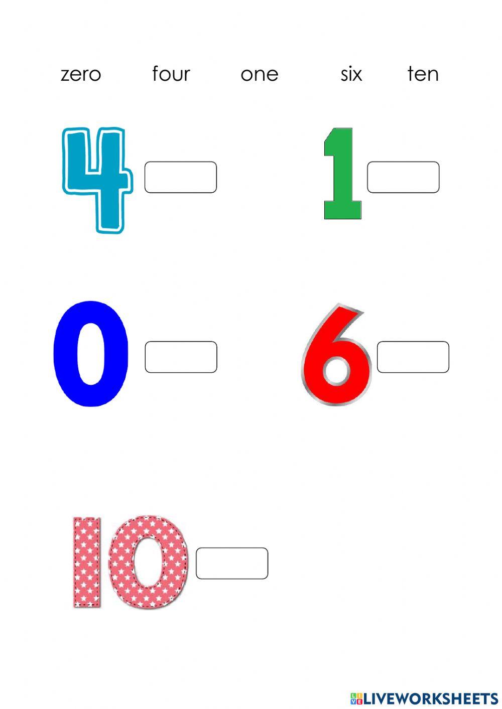 814693 | Number Names 0 to 10 | lkinch | LiveWorksheets