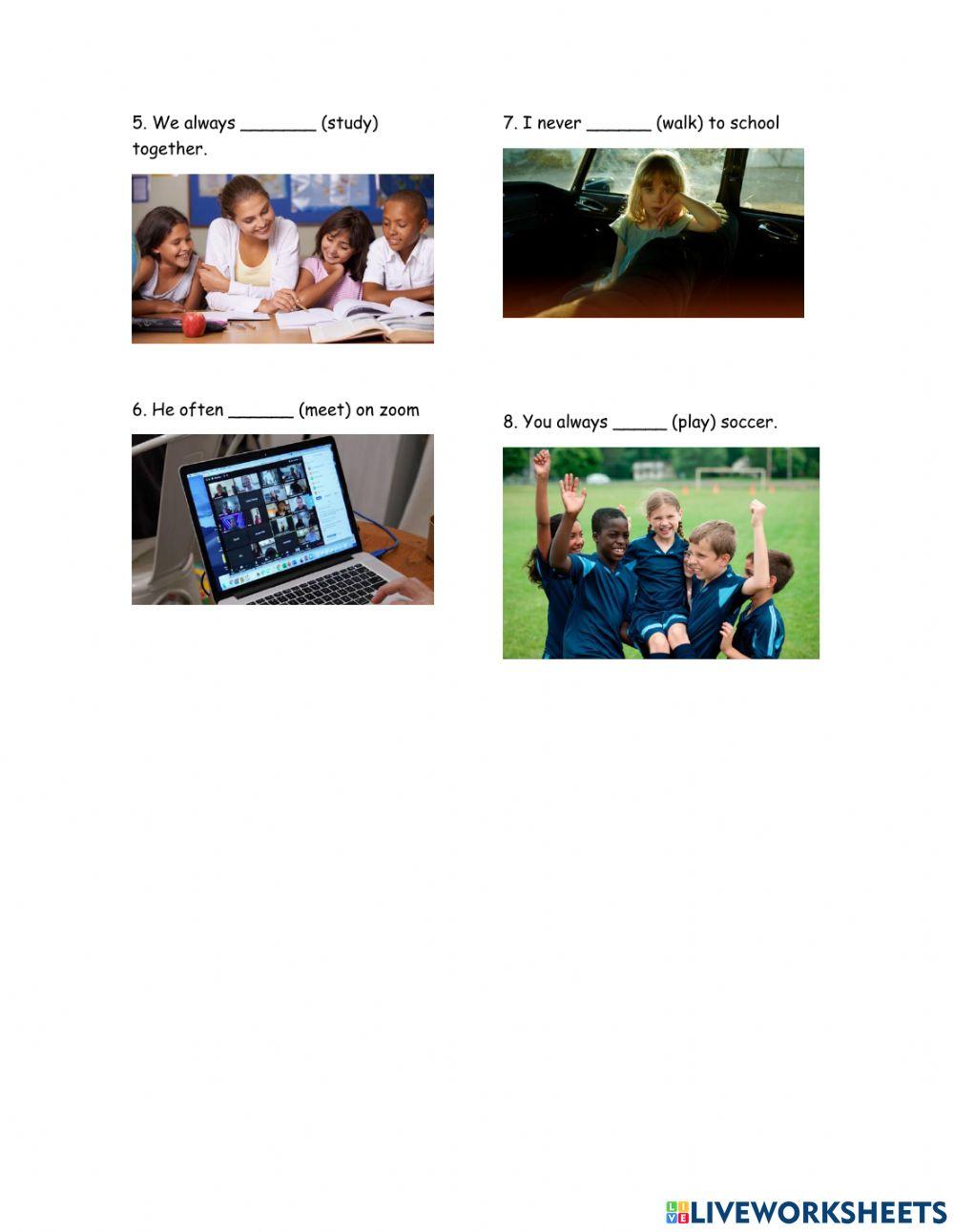 Present simple affirmative sentences interactive worksheet | Live ...