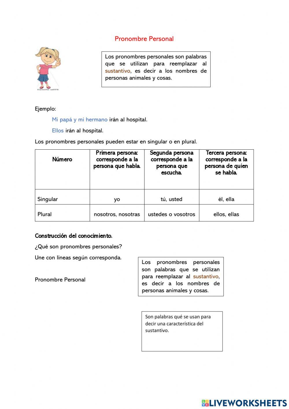 Pronombre Perso… | Free Interactive Worksheets | 814740
