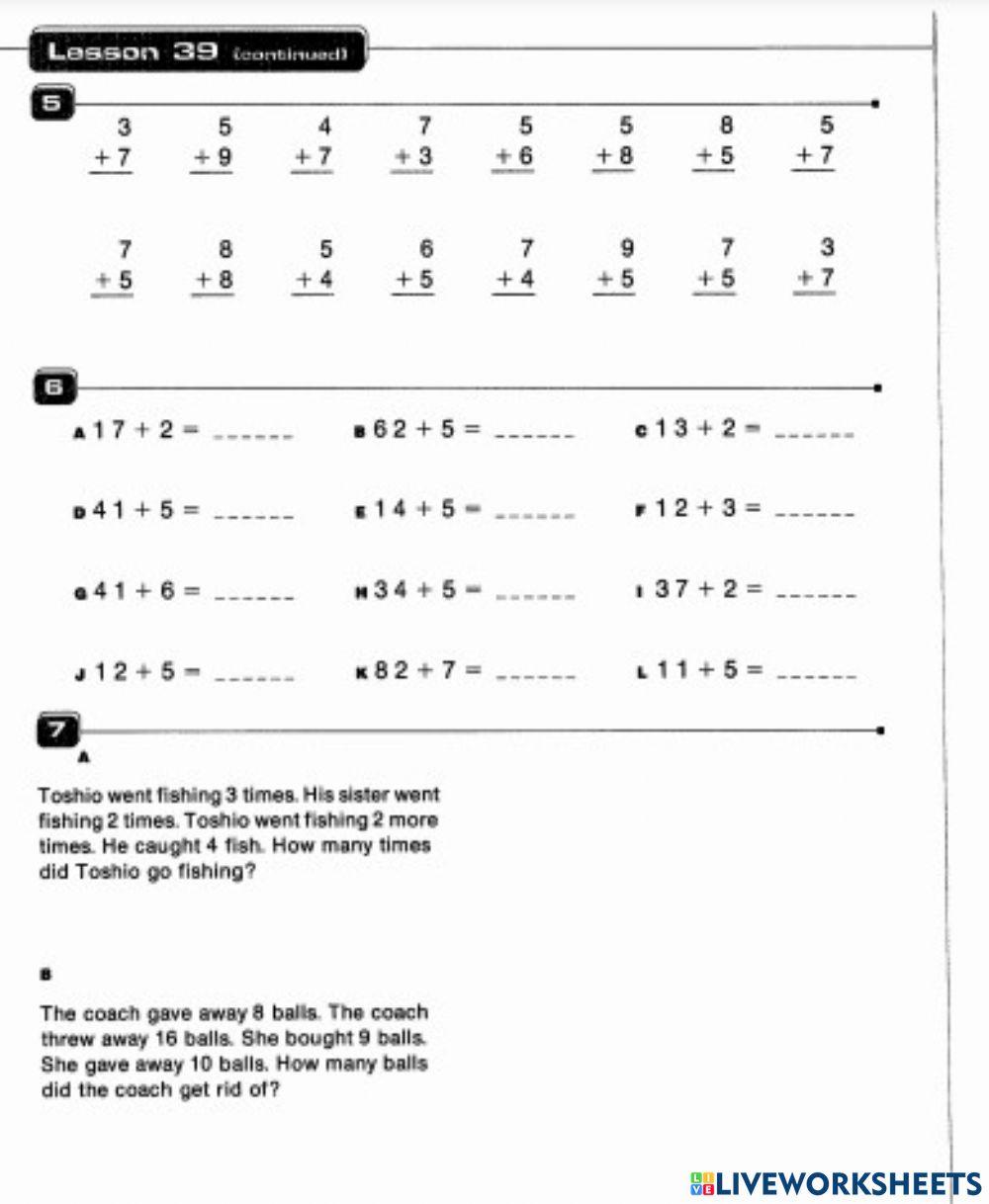 Lesson 39, pg 2 worksheet | Live Worksheets