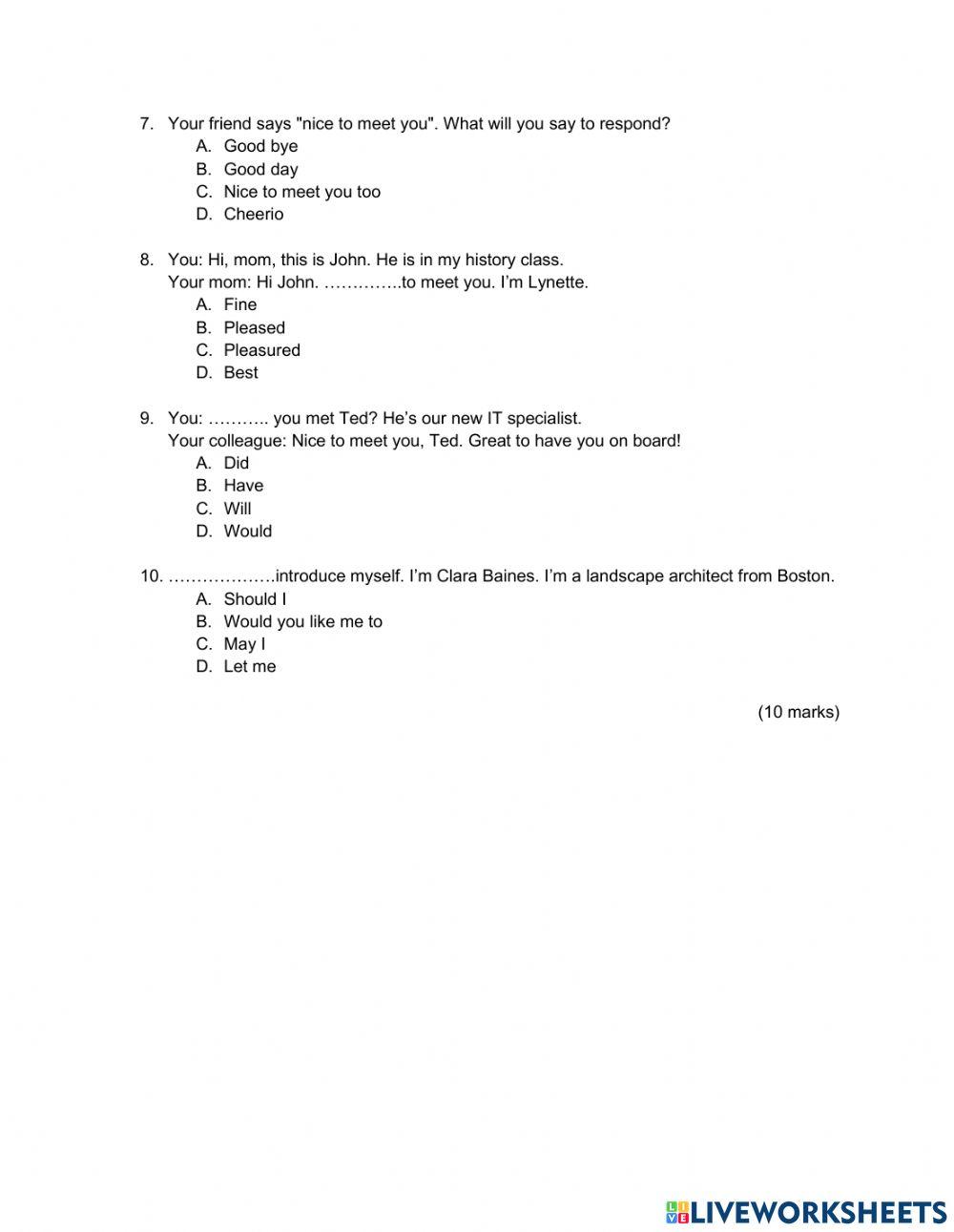 Communicative Styles Quiz