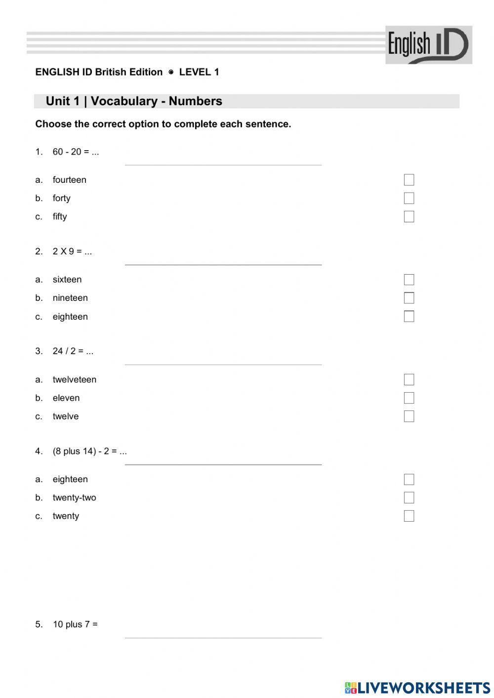 FINAL EXAM -BASIC 1 CIDINFED online exercise for | Live Worksheets