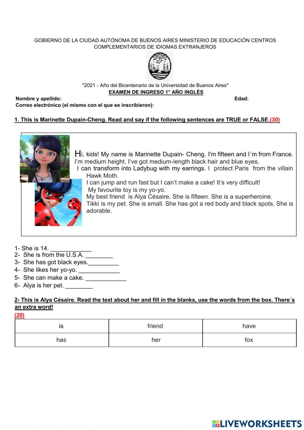 ingreso5 2021 c… | Free Interactive Worksheets | 2903436