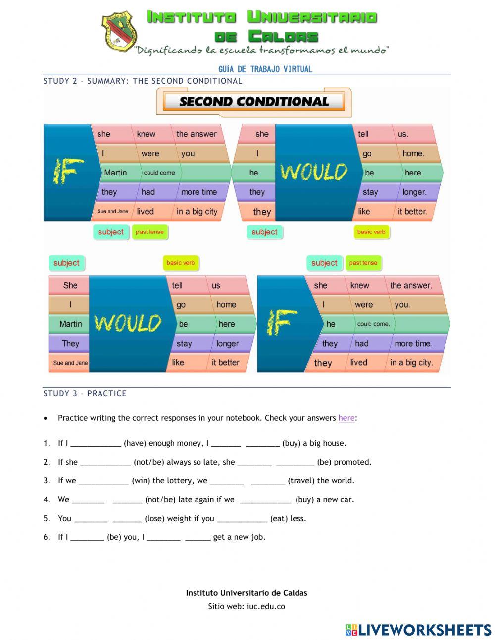 Second conditional interactive exercise for 11 | Live Worksheets