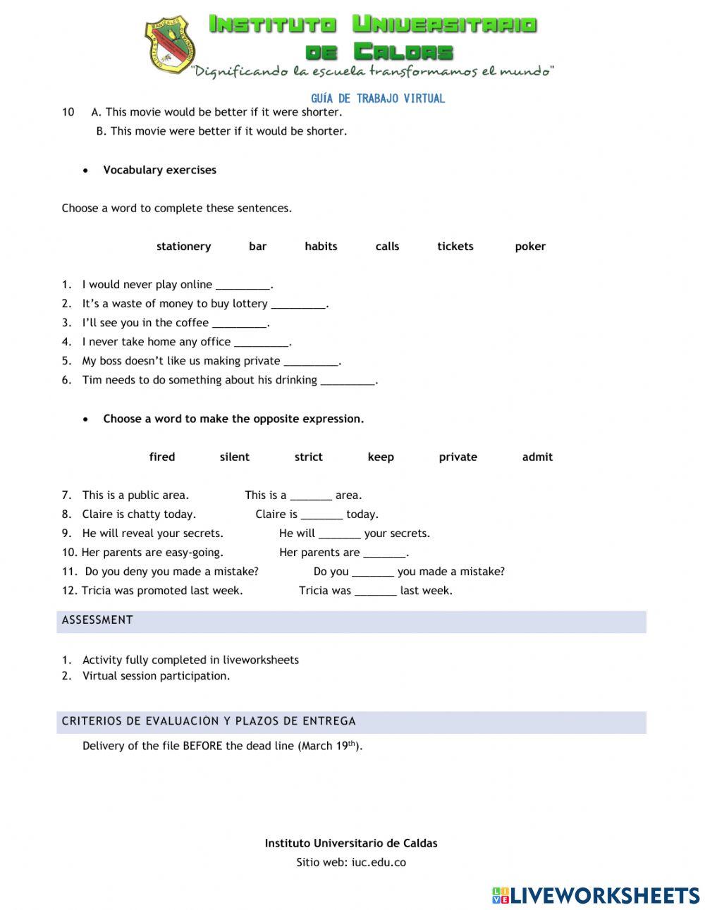 Second conditional interactive exercise for 11 | Live Worksheets