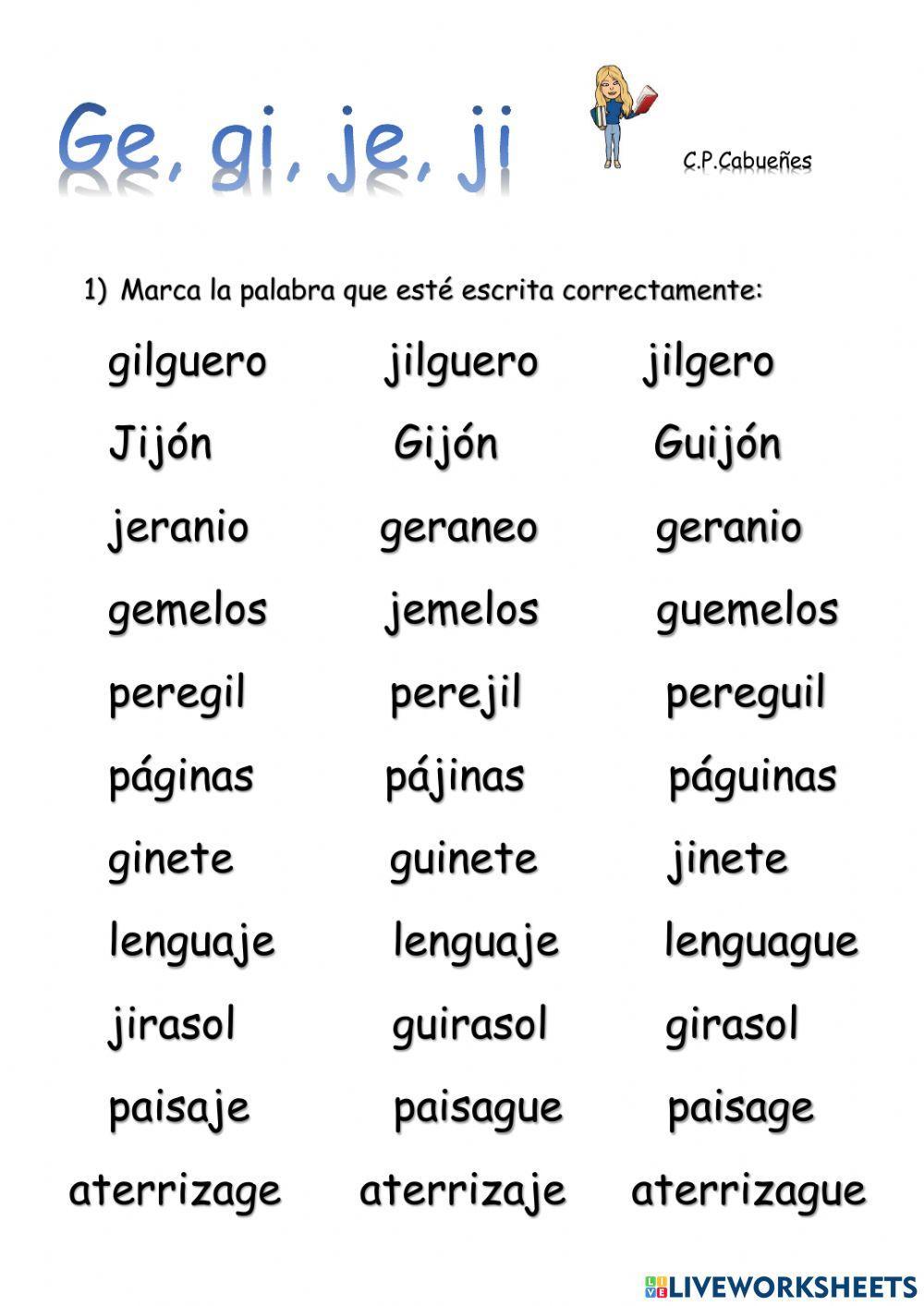 Palabras Con Ge Y Gi Sílabas Ge Y Gi, 52% OFF Palabras Con Ge Y Gi Sílabas Ge Y Gi, 52% OFF
