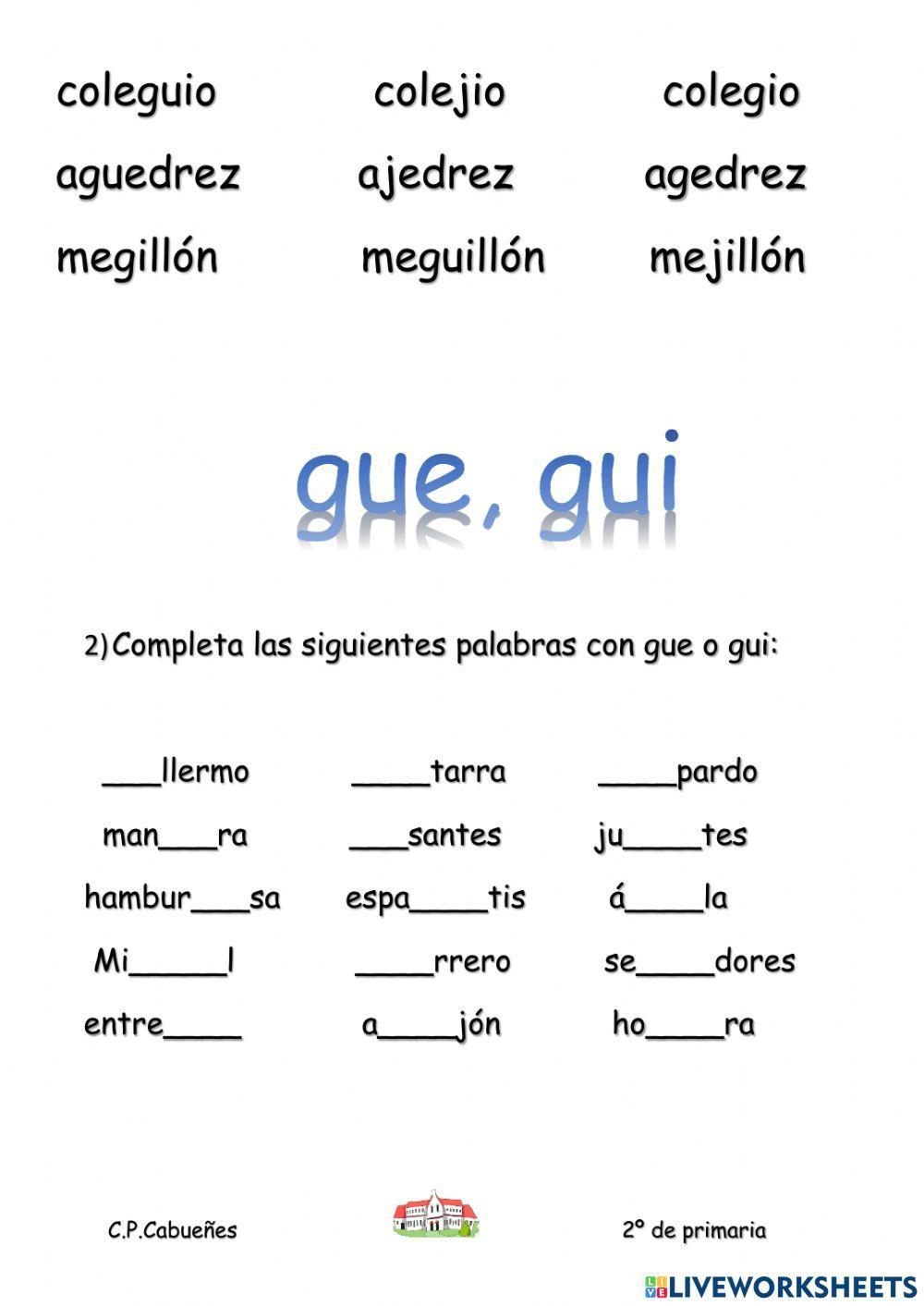 Palabras Con Ge, Gi, Güe, Güi Worksheet Live Worksheets, 52% OFF Palabras Con Ge, Gi, Güe, Güi Worksheet Live Worksheets, 52% OFF