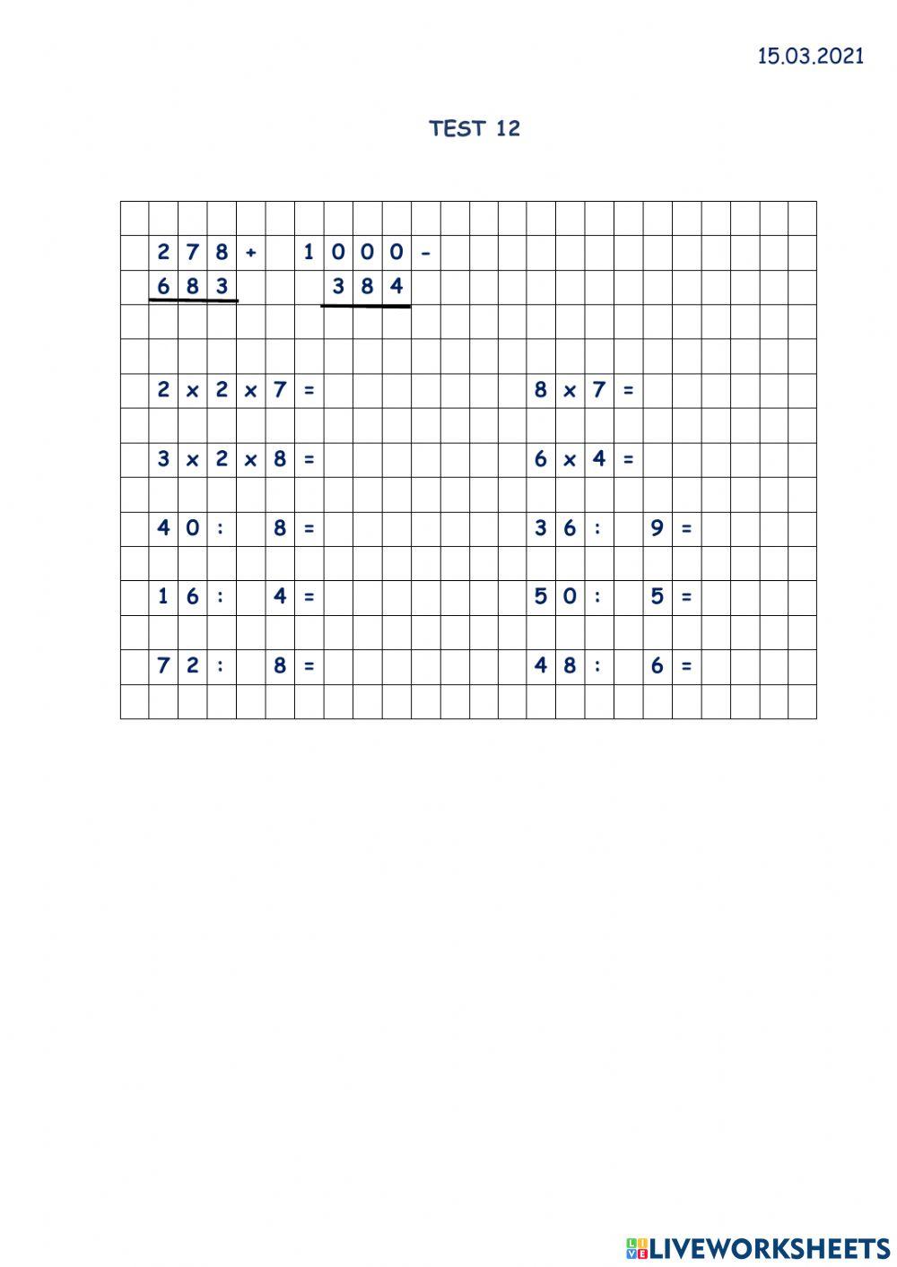 Test 12 815802 | anamaria17pb | Live Worksheets