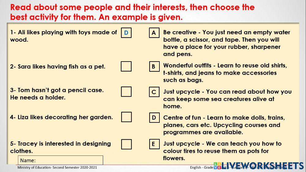 lesson 7 writing 4877300 | Sawsan Saleh | LiveWorksheets