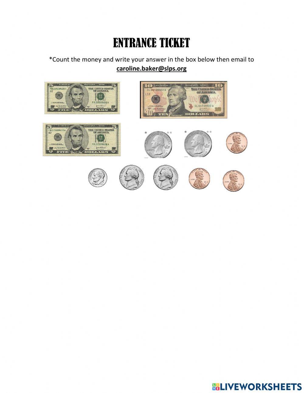 Money 816928 | MissBaker | Live Worksheets