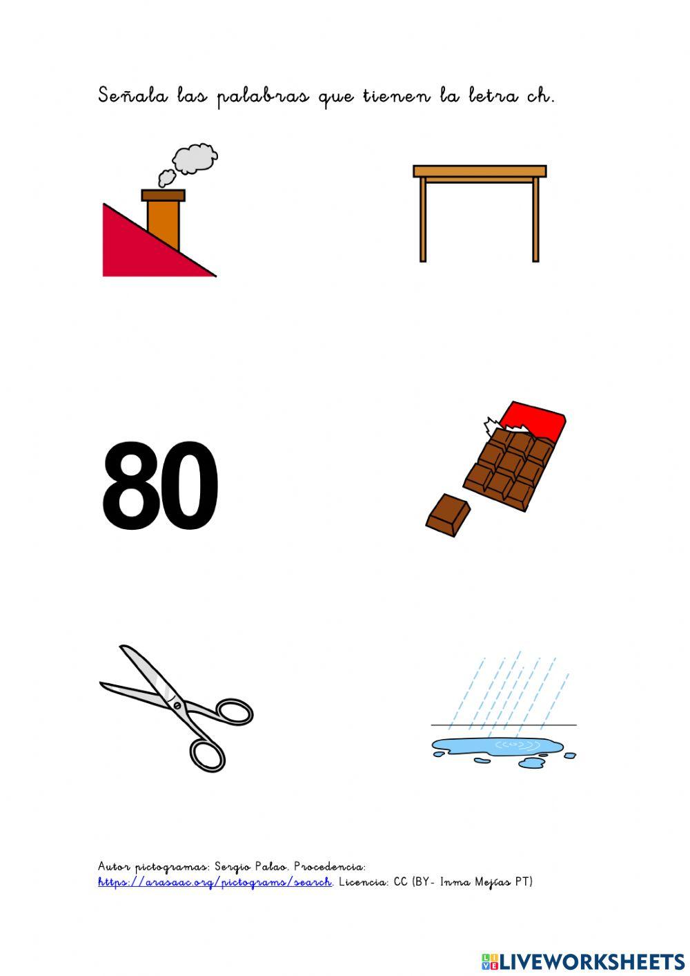 Pdf online activity: Letra ch | Live Worksheets