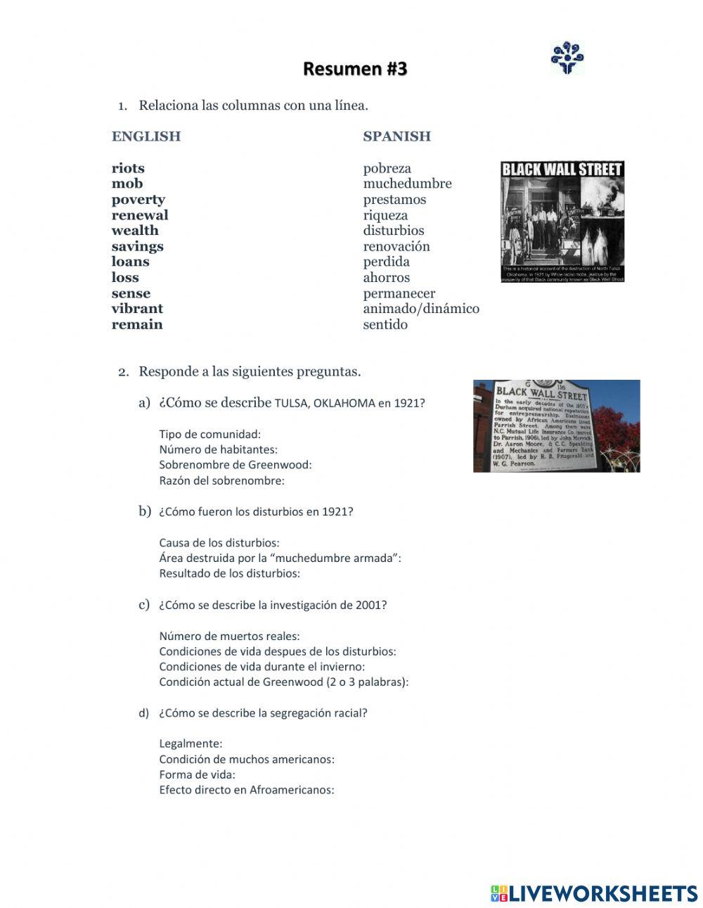 Resumen 3 | Free Interactive Worksheets | 817916