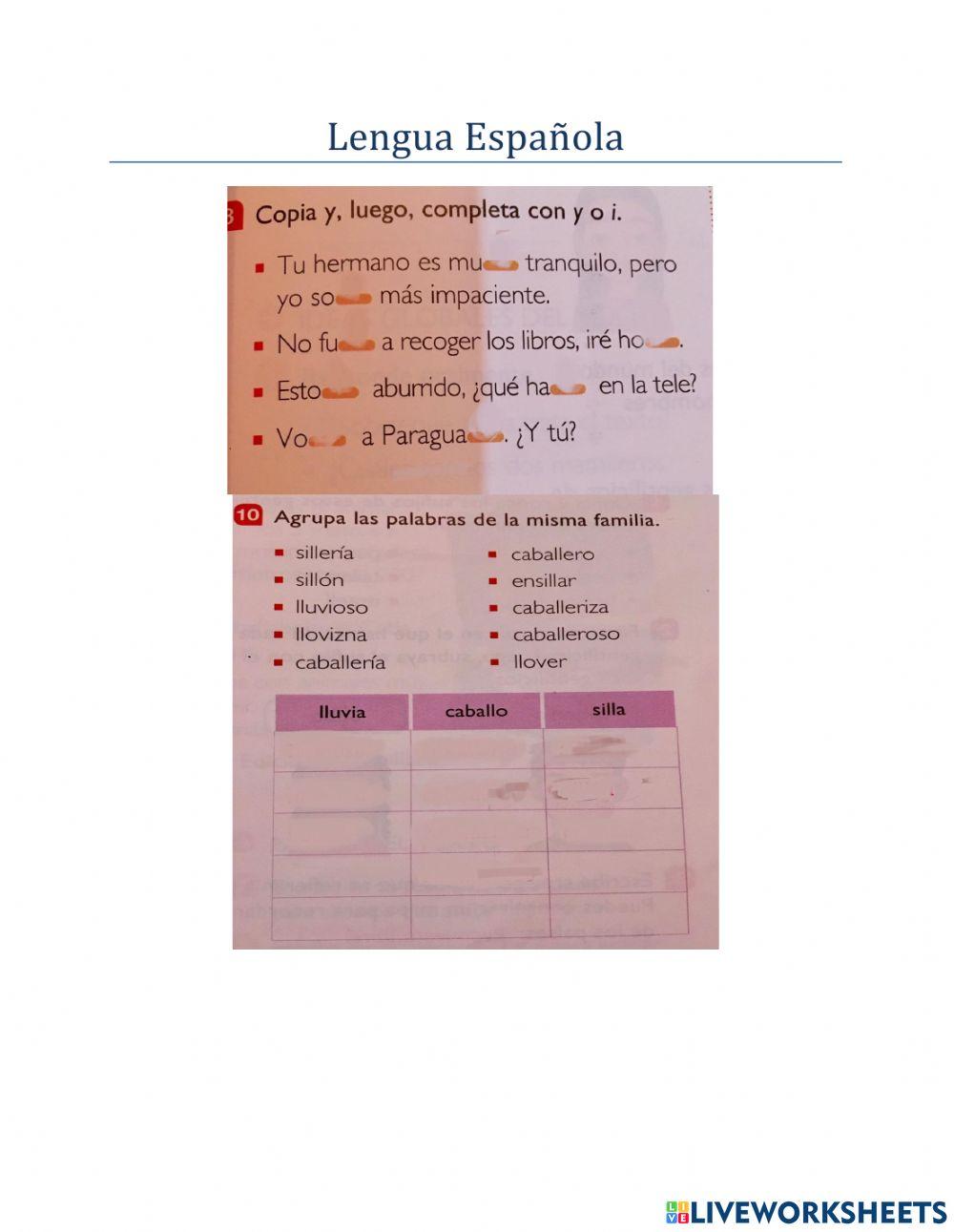 Gramática worksheet for 5to primaria | Live Worksheets