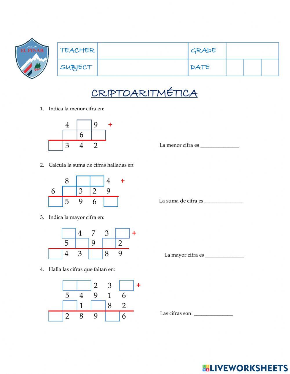 Criptoaritmética 819136 | YESSICA CARDENAS ALVARADO