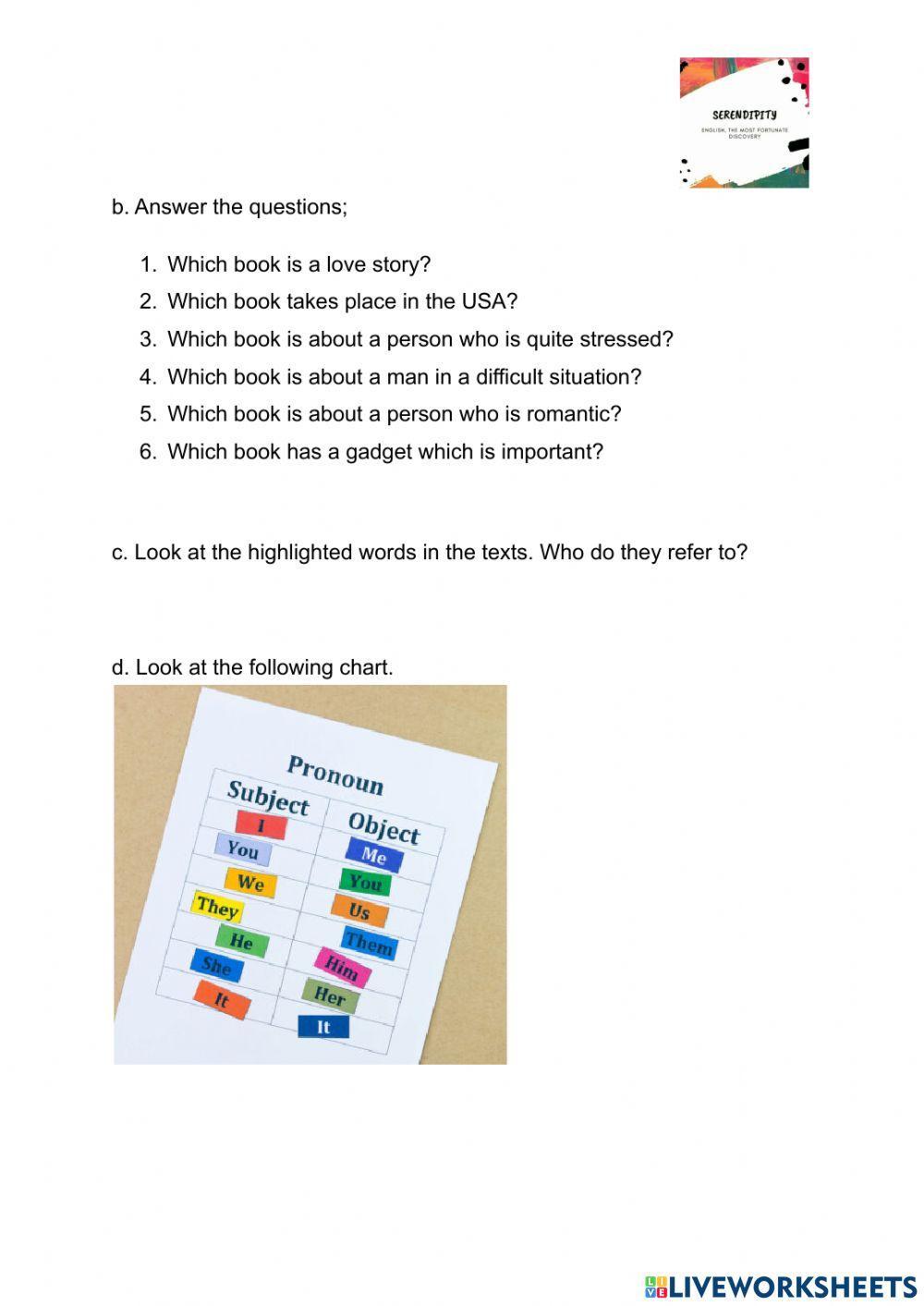 Lesson 18 exercise | Live Worksheets