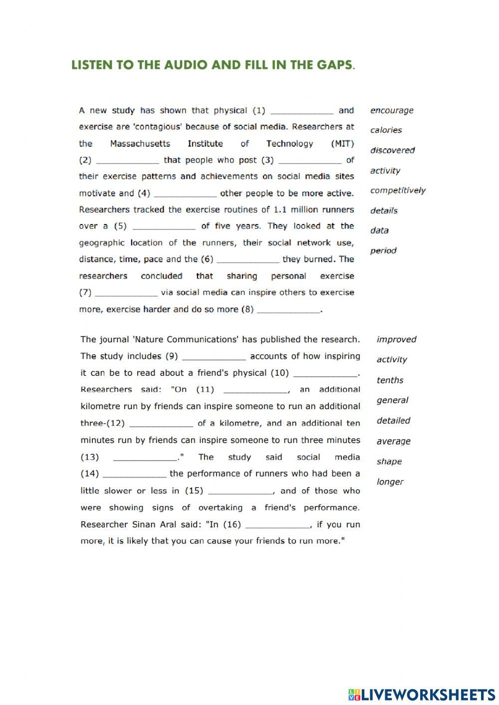 Reading online exercise for elementary | Live Worksheets