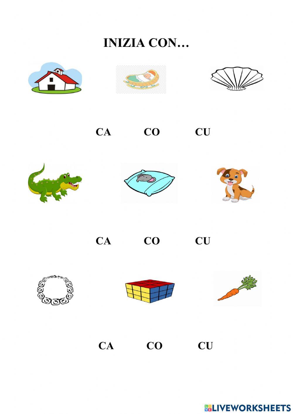 CA,Co-CU worksheet | Live Worksheets