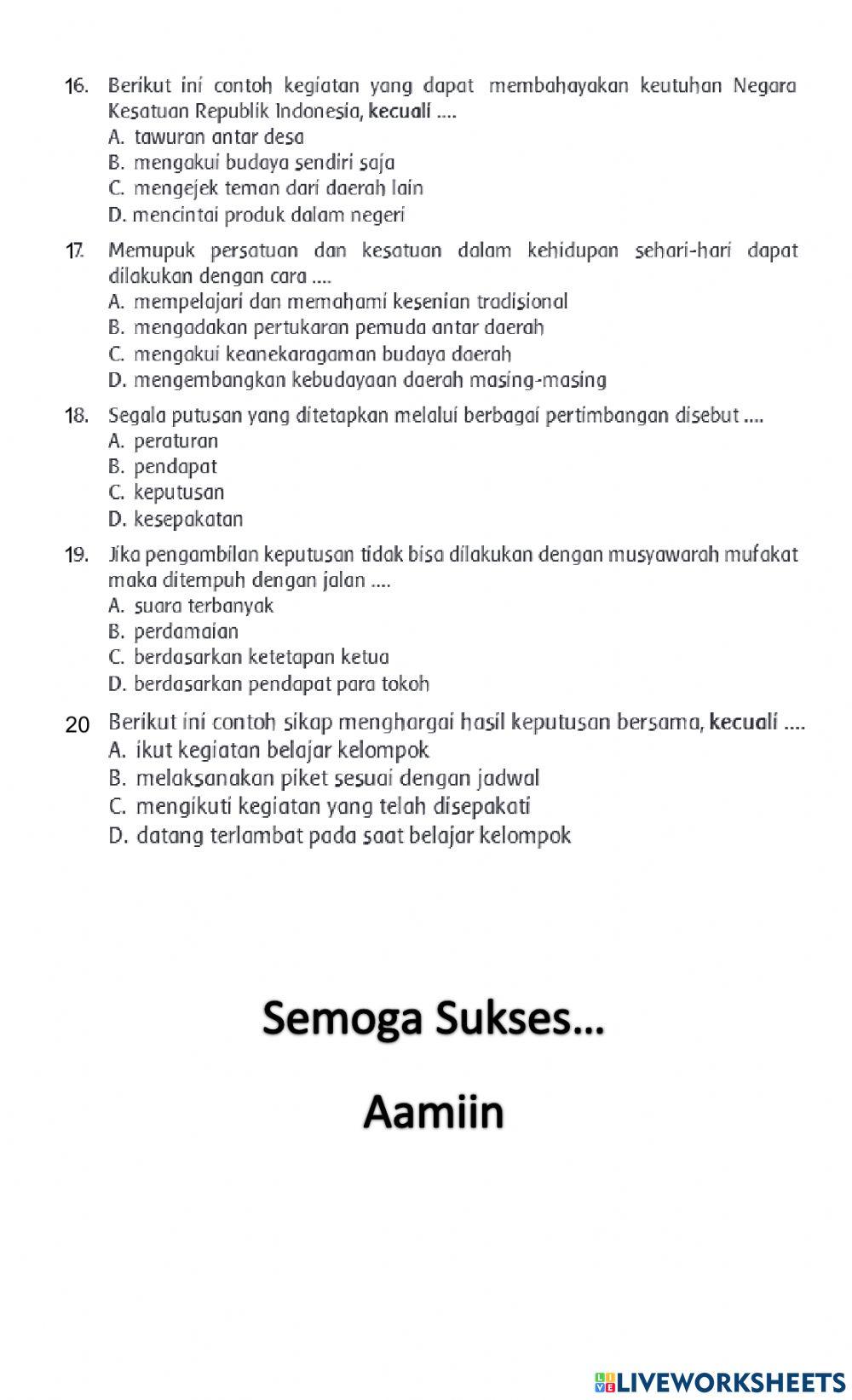 PKN Gabungan worksheet | Live Worksheets