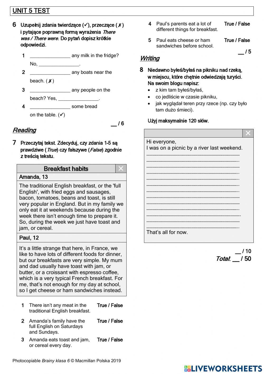 Brainy 6 UNIT 5… | Free Interactive Worksheets | 6484676