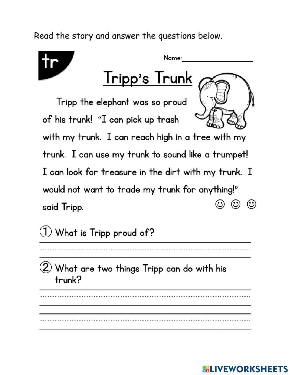 Consonant Blend- tr online exercise for | Live Worksheets