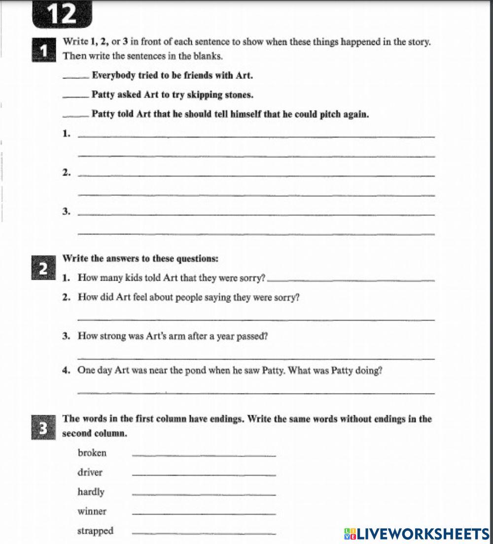 Lesson 12 online worksheet | Live Worksheets