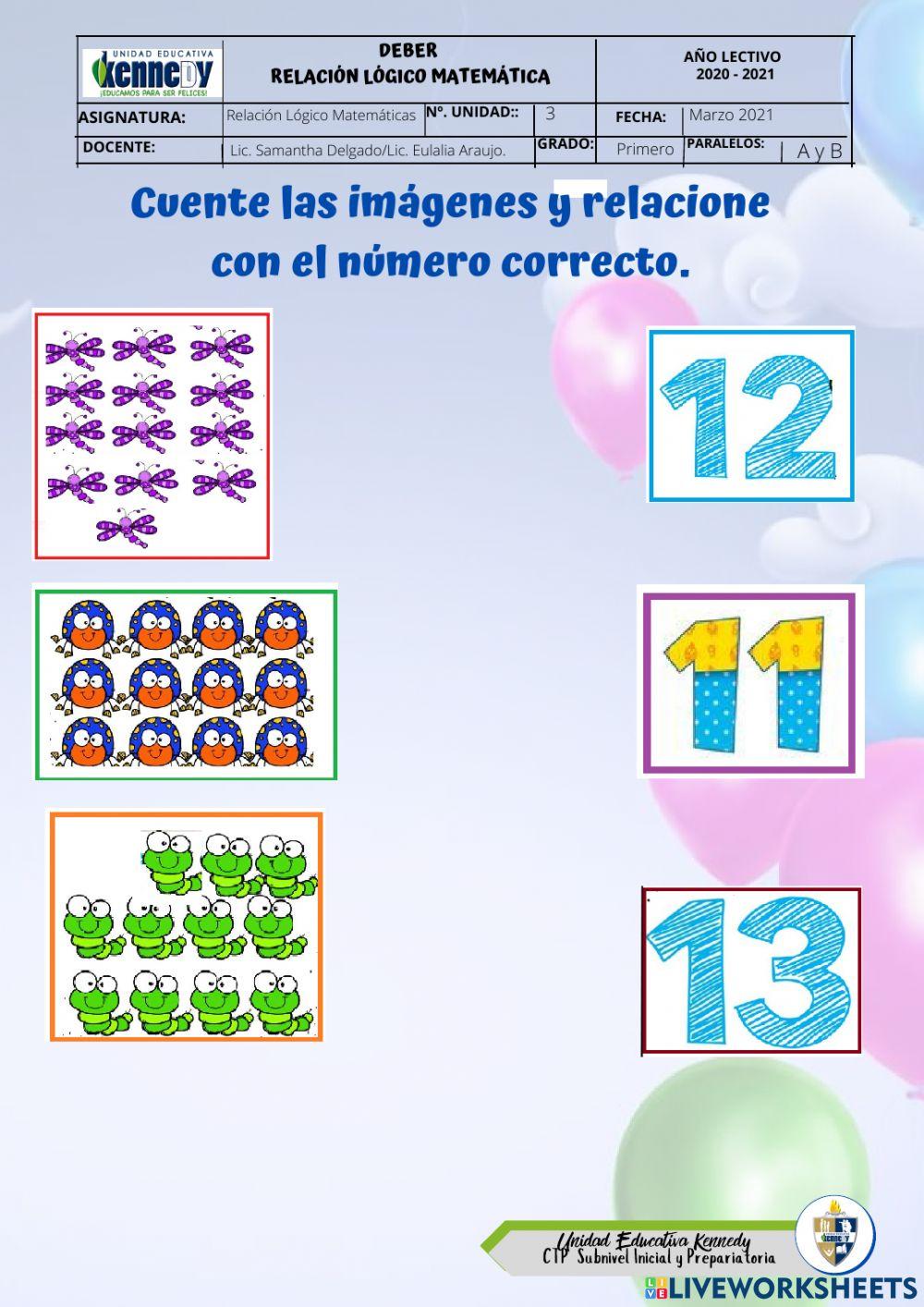 Numero 13 | Live Worksheets